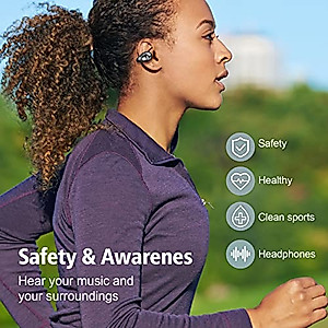 Skicuwim Open Ear Headphones Wireless Earbuds Bluetooth Earbuds Sport Earbuds Running Earbuds Music Earbuds,Clip-on Earphones,Headphones for Small Ear.not in Your Ear