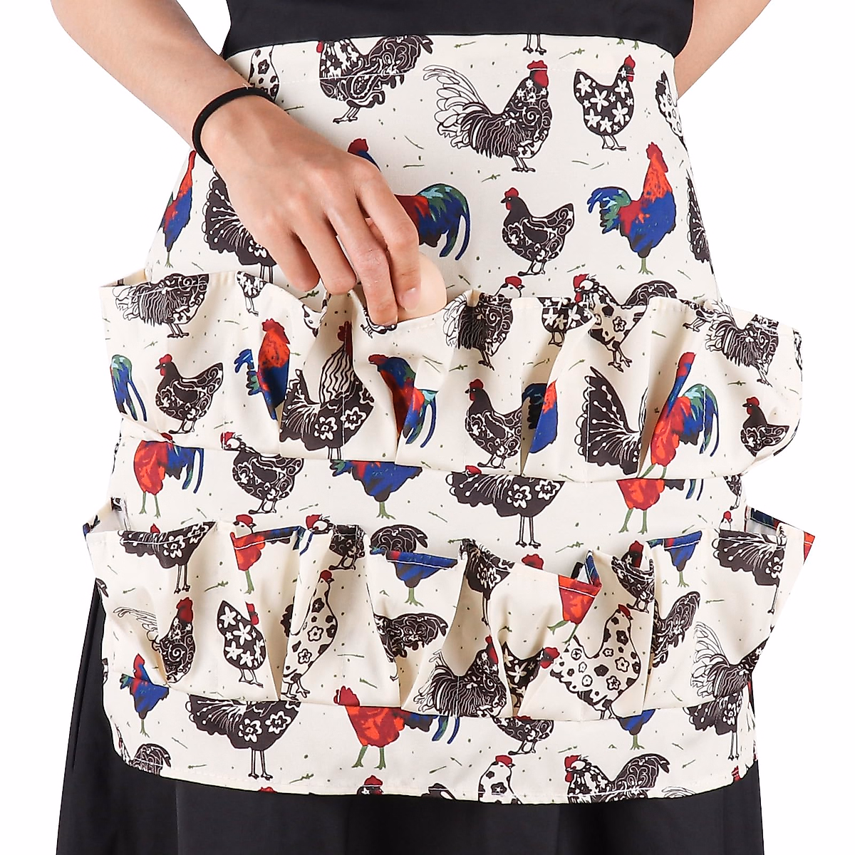 Hossmily Egg Apron, Egg Collecting Apron for Chicken Duck Goose Eggs, Chicken Egg Apron for Housewife Farmhouse Kitchen Restaurant Parent-Child Activities, Adult 12 Pockets