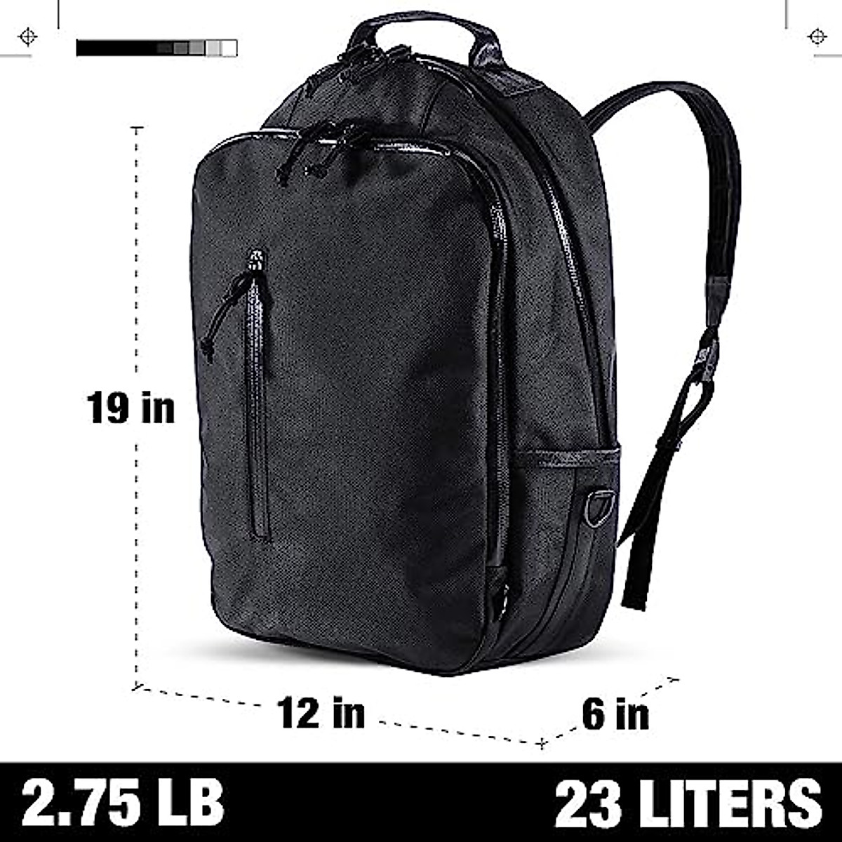 DEFY Bucktown Waxed Canvas Backpack | 23 Liter Utility Backpack For Men | Professional Work Bag w/ 17 Inch Laptop Sleeve | Premium Tech Backpack | Water Repellent Travel & Commuter Pack (Black)