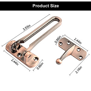 SAISN Door Reinforcement Lock Latch Swing Bar Lock for Home Security Front Door Locks for Kids Thicken Solid Aluminium Alloy (Silver)