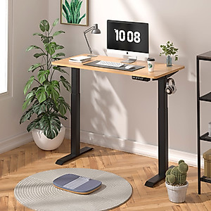 Meilocar Height Adjustable Electric Standing Desk, Sit Stand Computer Desk with Memory Controller, Home Office Desk Computer Workstation 48" x 24" Tabletop (White Top + White Frame)
