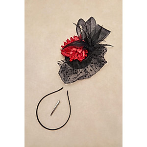 BABEYOND Fascinator Hat Veil Feather Fascinators Hair Clip Tea Party Pillbox Derby Hat Fascinator Bridal Wedding Veil