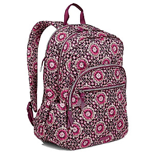 Vera Bradley Iconic Campus Backpack in Raspberry Medallion Performance Twill