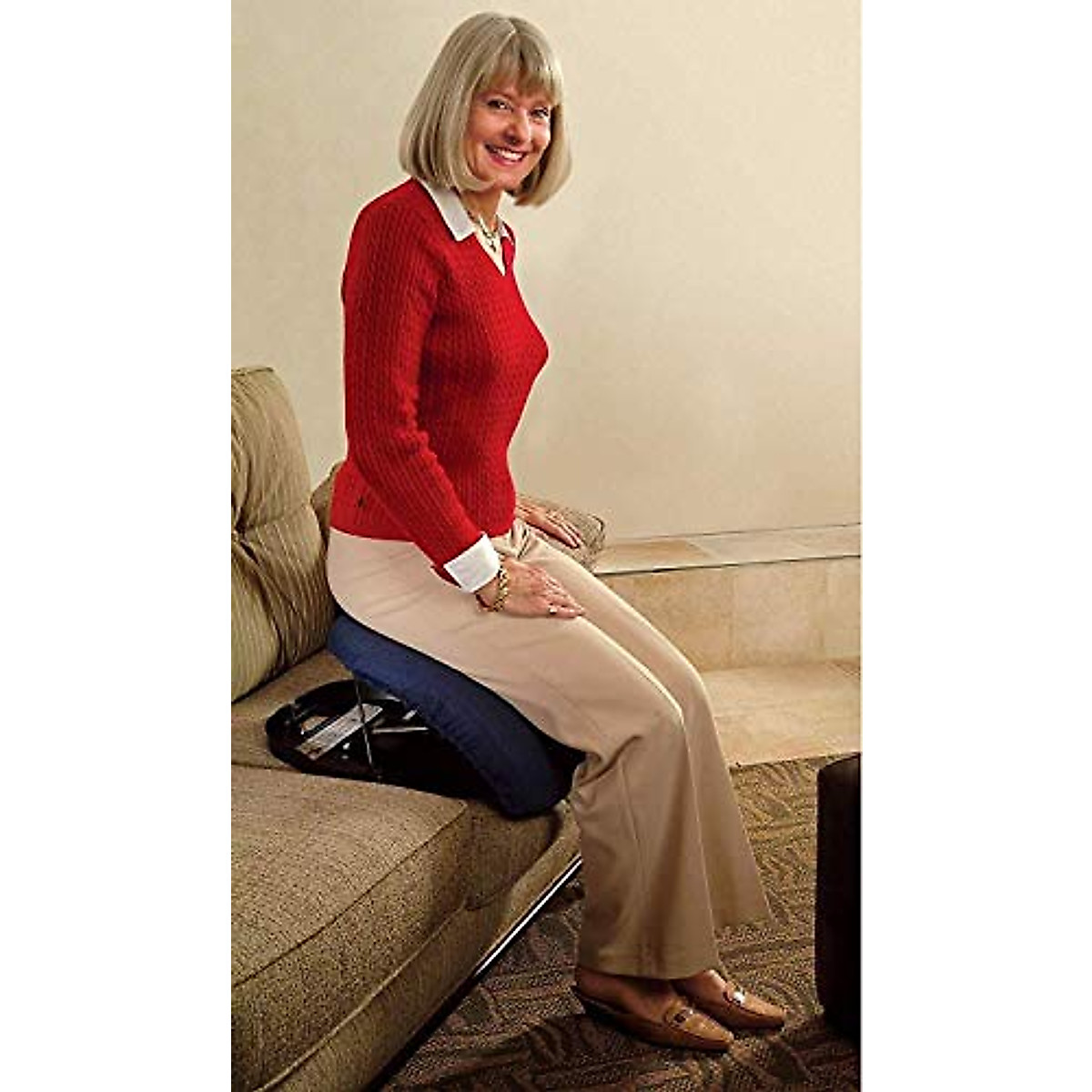 Cushion J-Lifting Assist Ergonomic Seat Assist Plus Portable Self-Powered Assist Lifting Seat for Elderly, Handicap, Or Disabled