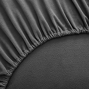 Flannel Sheets Warm and Cozy Deep Pocket Breathable All Season Bedding Set with Fitted, Flat and Pillowcases, Full, Gray