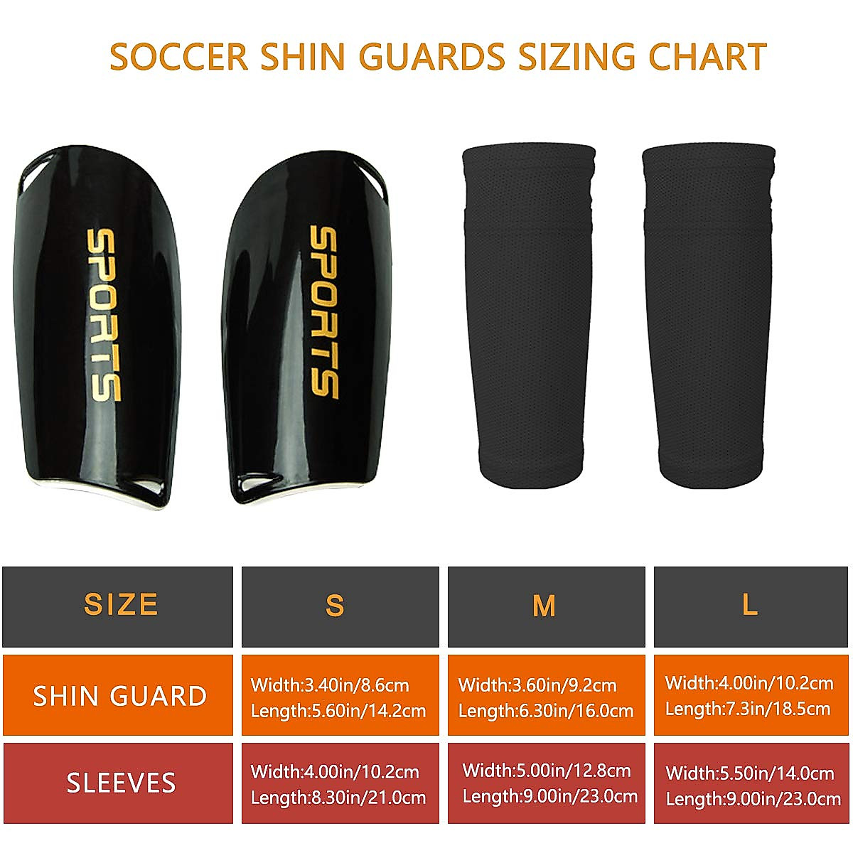 Soccer Shin Guards for Kids Youth, Shin Guard and Shin Guard Sleeves for Boys and Girls for Football Games EVA Cushion Protection Reduce Shocks and Injuries Black S