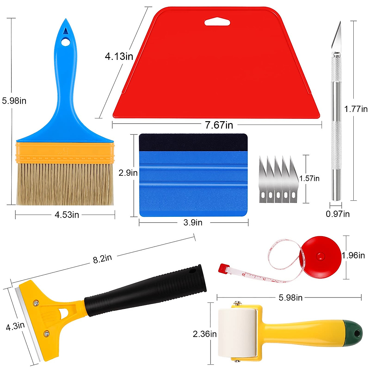 WRAPXPERT Wallpaper Tools,Wallpaper Smoothing Tool Kit for Peel and Stick,Hanging Tool Kits with Squeegee Smoother,Seam Roller for Contact Paper,Vinyl Application,Wallpaper Paste