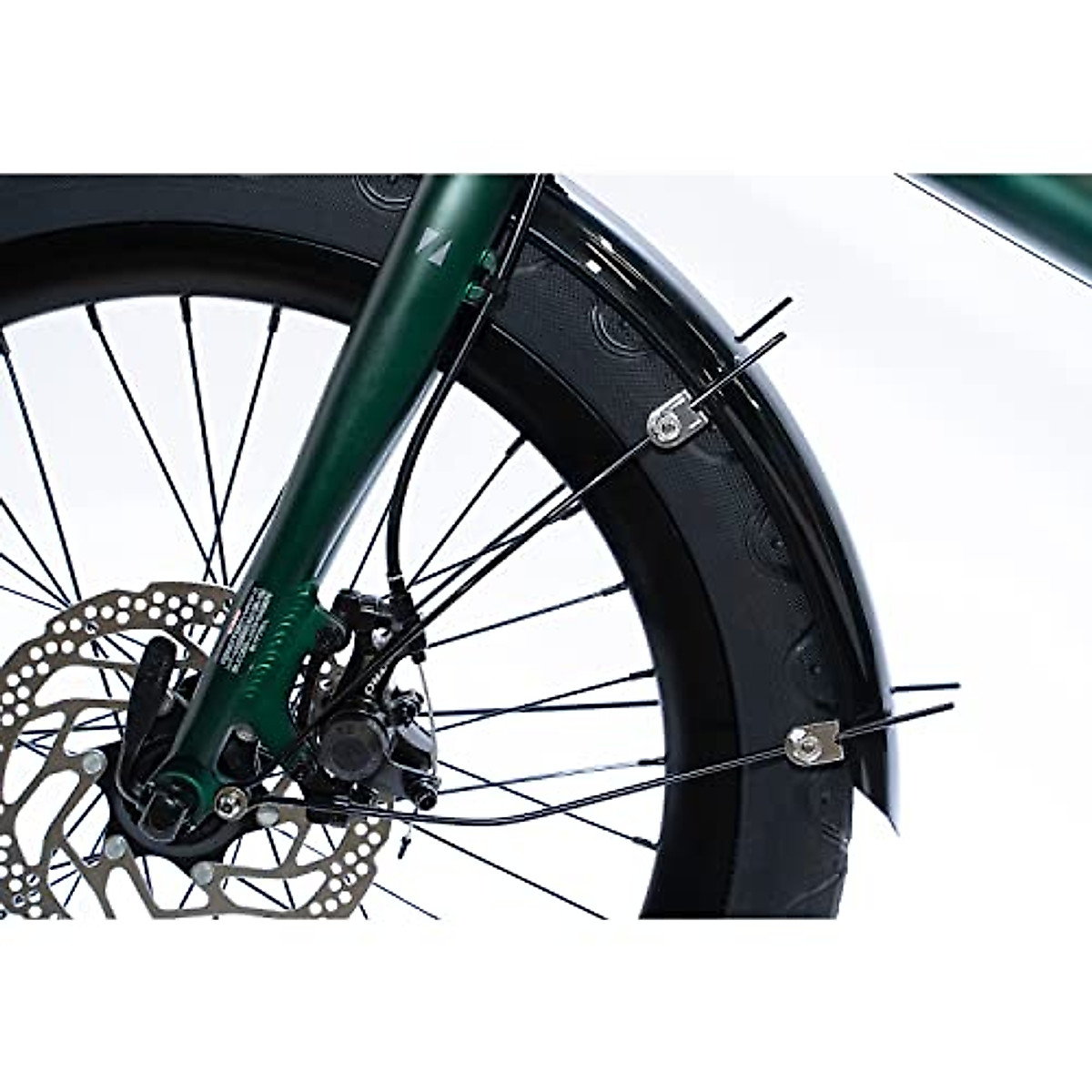 RITEWAY Bicycle Fender, Double Stay Cloth Bike Full Fender, Mud Flap, Front and Rear Set, for 20 Inches (ETRTO406/451), Width 2.4 inches (60 mm), Gloss Black