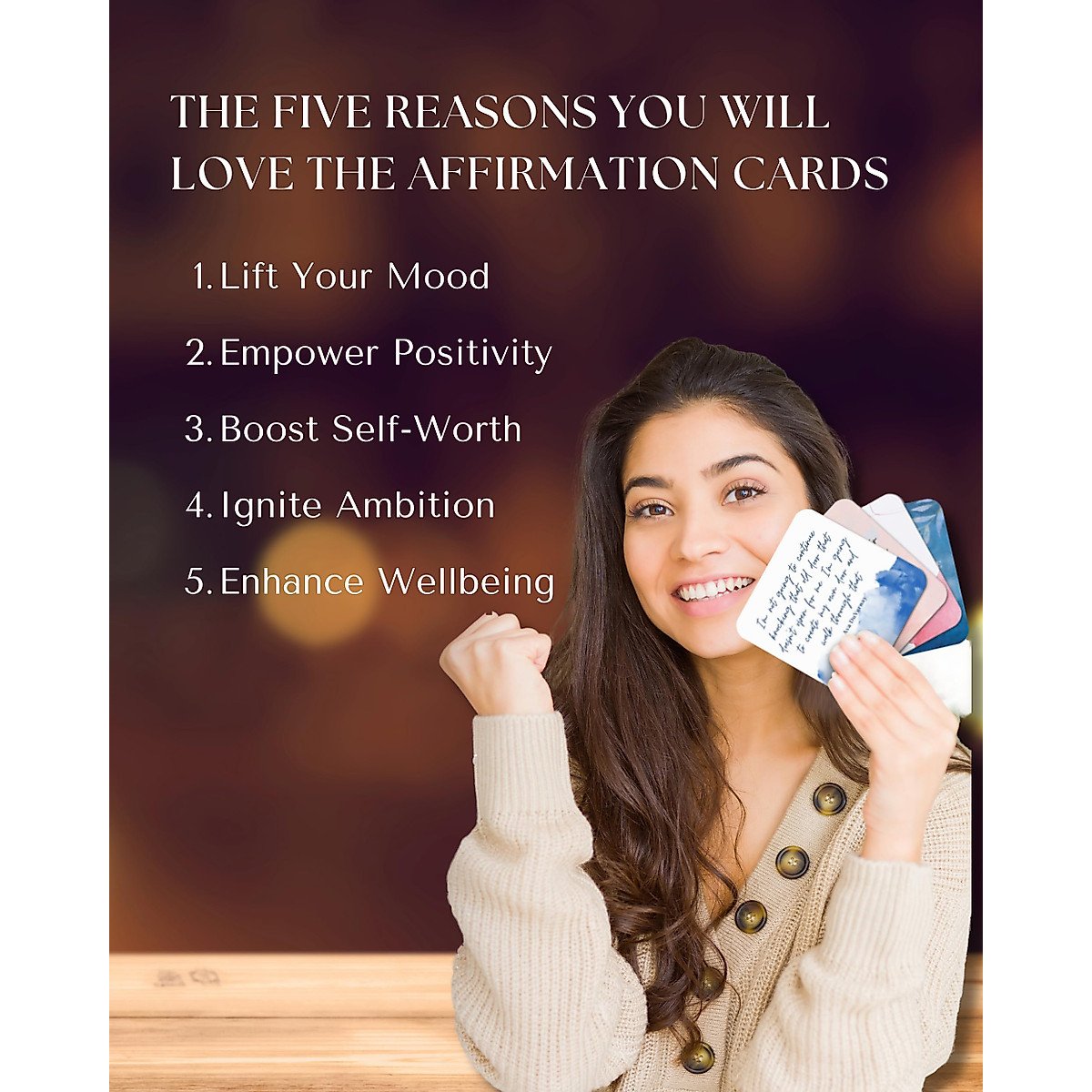 CUCOLUS I am Enough Affirmations Cards, Positive Affirmations Cards with Encouragement & Motivational Quotes, Inspirational and Self Care Gifts with Premium Gift Box, Deck of 50