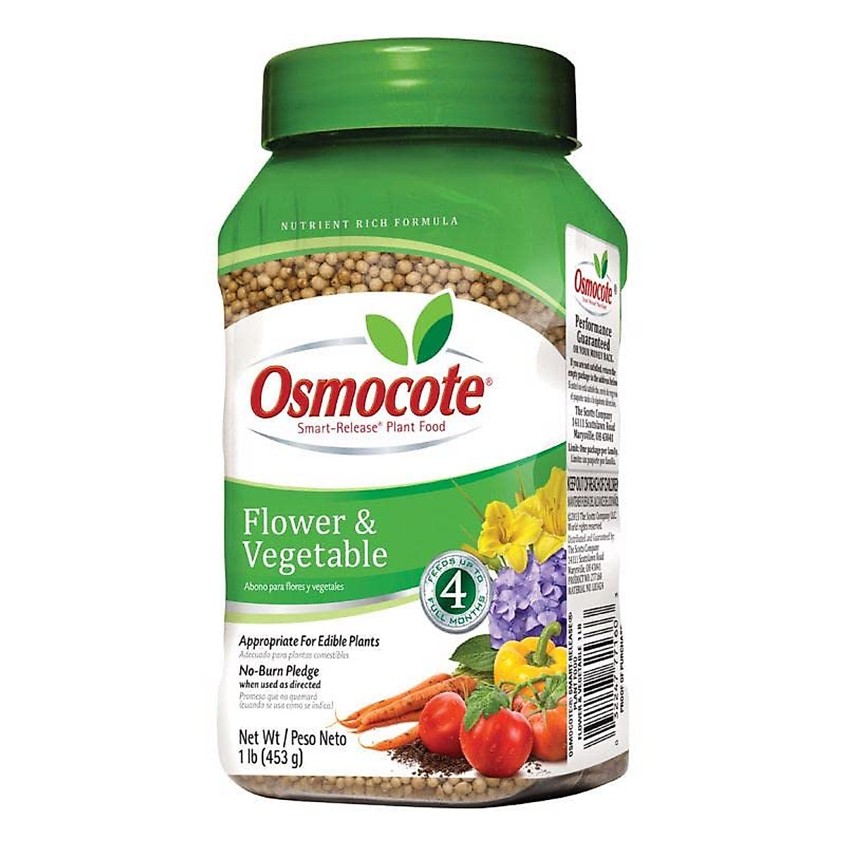 Osmocote 277160 Flower and Vegetable Smart-Release Plant Food, 14-14-14, 1-Pound Bottle (Рack of 2)