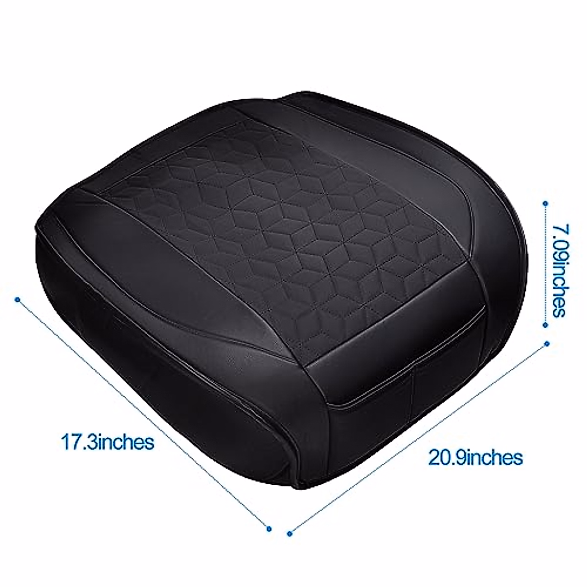 VALIHO Waterproof Faux Leather Car Seat Cover for Front Seat, Anti-Slip Seat Cushion Cover Padded with Sponge, Fits Most Cars, SUVs, and Trucks (Dark)
