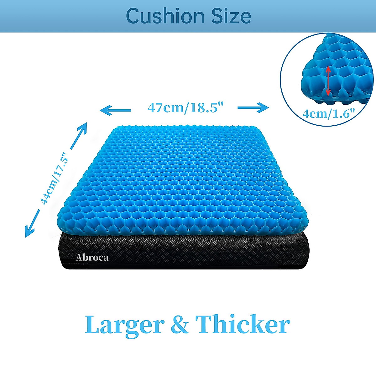 Office Chair Cushions Pads, Seat Cushion for Desk Chair Wheelchair, Gel Seat Cushion for Long Sitting, Car Seat Cushion Cooling Pad, Chair Cushion Pad for Back Sciatica Coccyx Tailbone Pain Relief