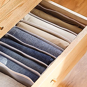 JUNYY Portable Compartment Foldable Clothes Drawer Mesh Separation Storage Box Portable Wardrobe Sock Underwear Divider Organizer(White, Leggings 7 Grid)