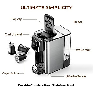 JoooDeee Single Serve 3 in 1 Coffee Brewer Coffee Maker with 50 oz. Reservoir, K-Cup Pods Compatible & Ground Coffee Tea Pods, Touch-Screen, 3 Brewing Options