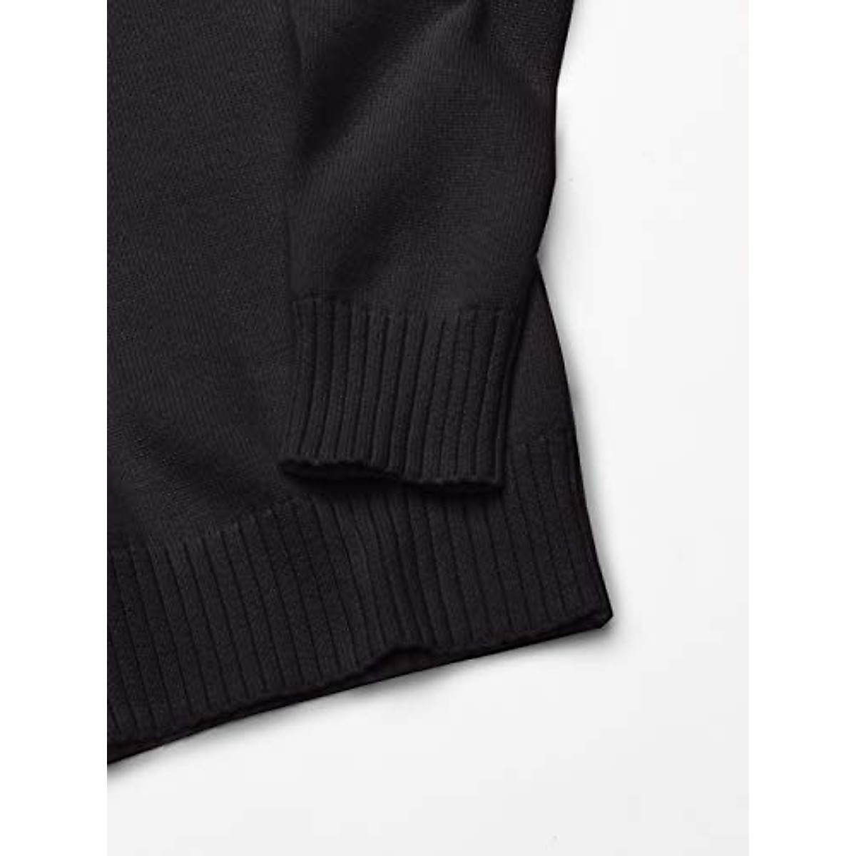 Amazon Essentials Women's 100% Cotton Long-Sleeve V-Neck Sweater, Black, Large