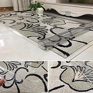 Clear PVC Desk Chair Mat 2mm Clear Floor Protector Carpet for Hard Surface Floors, Area Rug Clear Rug Runners for Hallways, Multipurpose Vinyl Roll for Wood Floor/Tile/Table Pad,60/80/100/120/140/160c