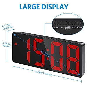 Olipiter Newest Digital Alarm Clock, LED Digital Clocks for Bedrooms, Electronic Desk Clock with Temperature Display, Adjustable Brightness, Voice Control, 12/24H Display for Home,Office