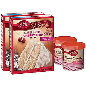 Betty Crocker Cherry Chip Cake Mix and Cherry Frosting Bundle - 2 of Each