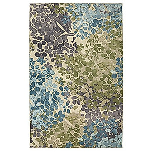 Mohawk Home Aurora Radiance Aqua Abstract Floral Area Rug, 7'6"x10', Blue/Green