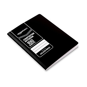 Amazon Basics College Ruled Composition Notebook, 100 Sheet, Assorted Marble Colors, 4-Pack