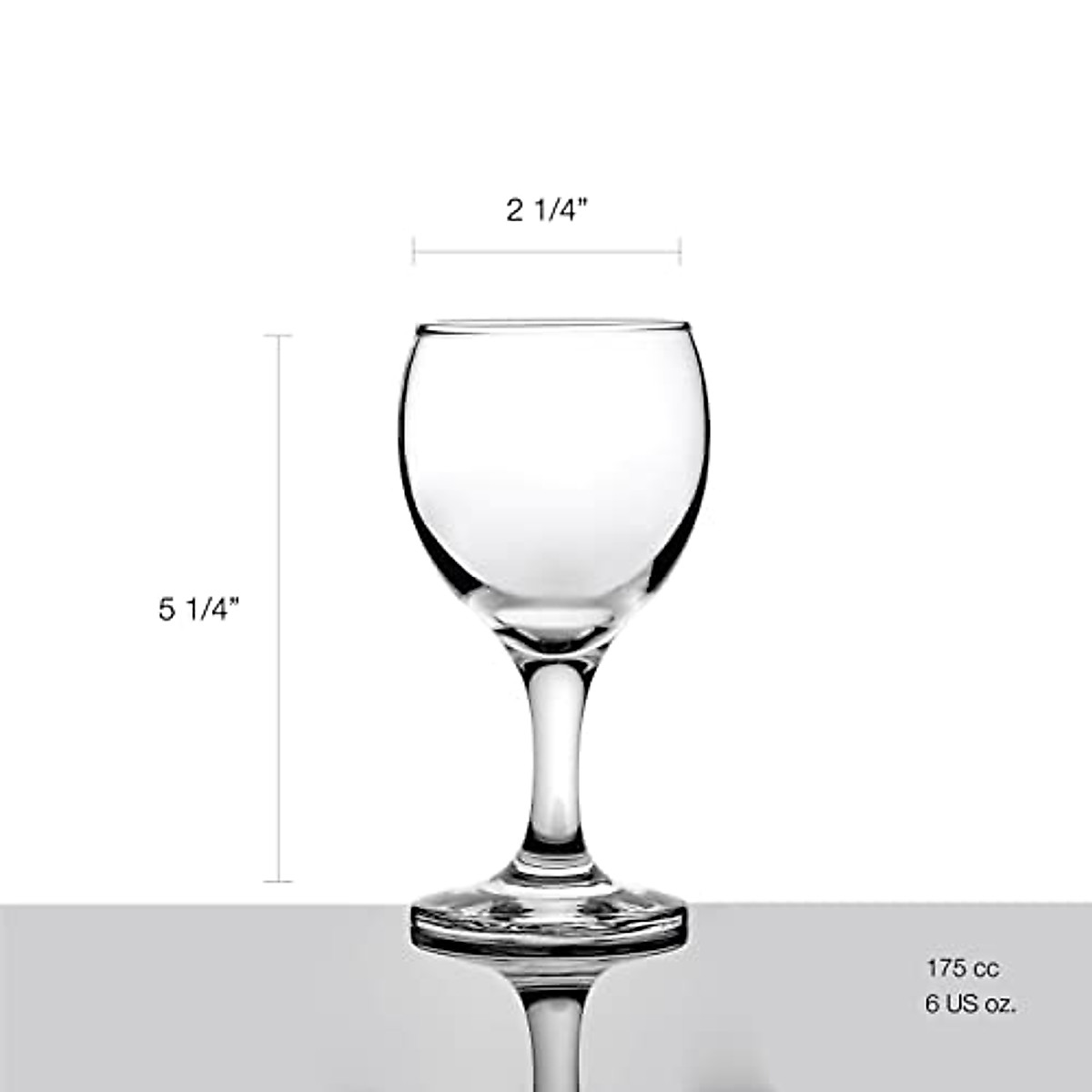 Pasabahce Premium Stemmed Mini Clear Wine and Champagne Glasses, Set of 6,Uniqe Desing Goblet 5.75 Oz, Perfect for Parties, Gifts, Housewarming, Weddings, Aniversary