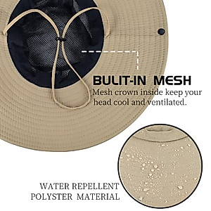 HLLMAN Super Wide Brim Sun Hat UPF 50+ Protection Hats for Mens/Womens Large Bucket hat for Fishing, Hiking, Gardening