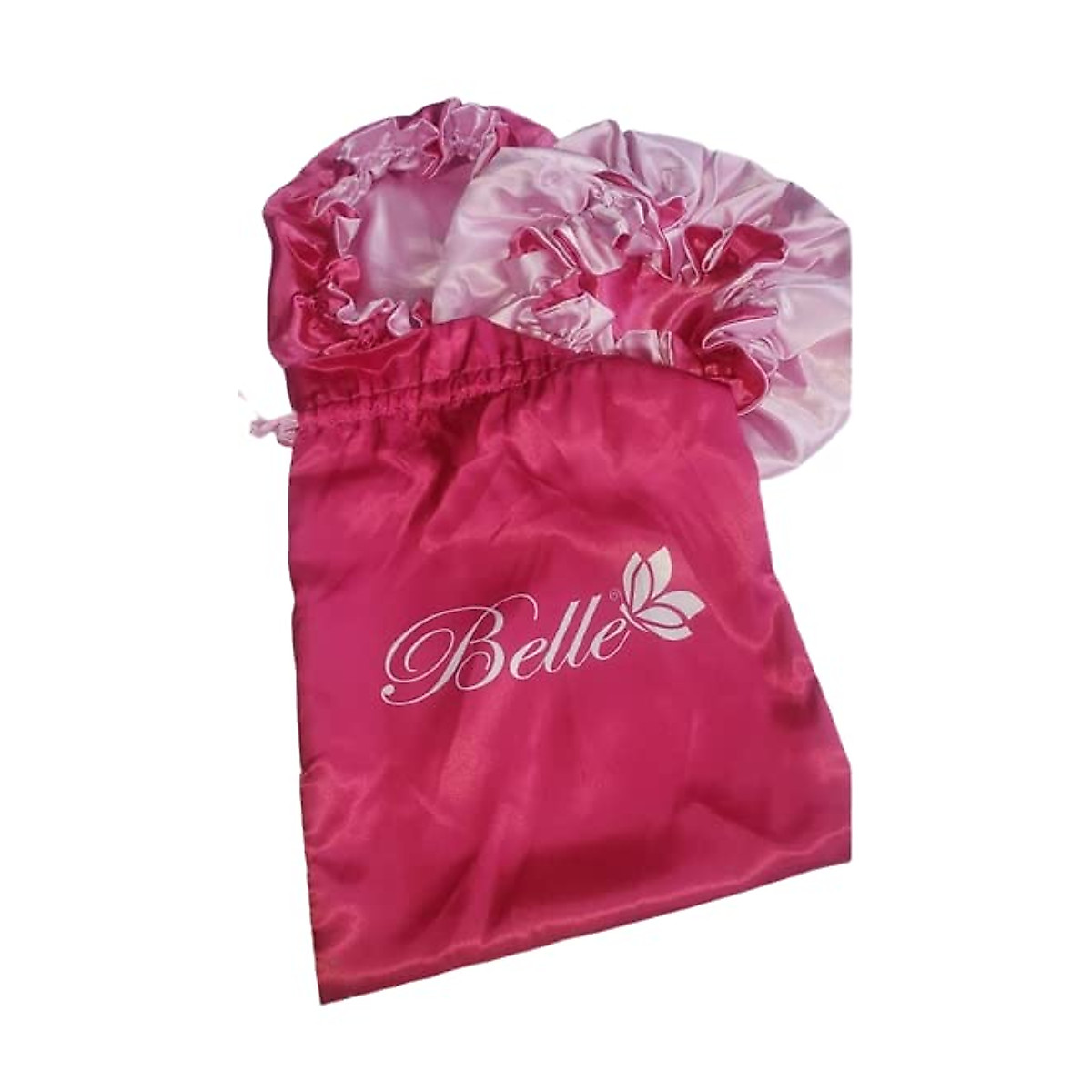 KiraBelle Matching Mommy and Me Satin Bonnet Set w/Travel Bag (Fuchsia) Christmas, Mother's Day, Easter, Birthday