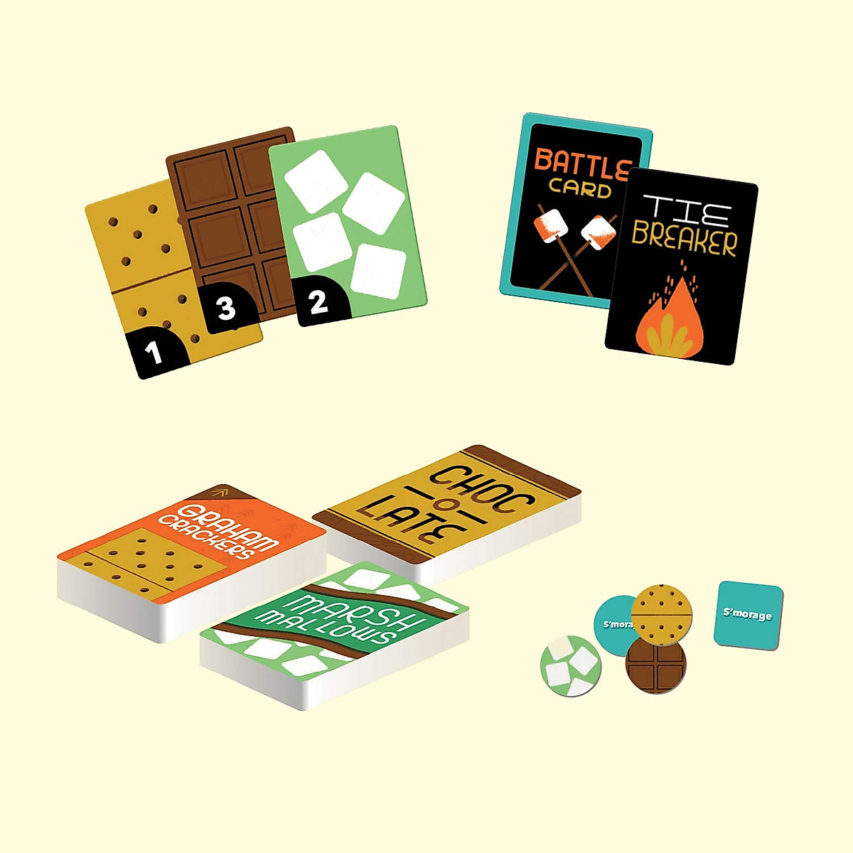 Chronicle Books S’Mores Wars: The Campfire Card Game of Snack Attacks (Competitive Card-Drafting Marshmallow Game for The Whole Family, Fast & Fun Food-Themed Card Game),Multicolor
