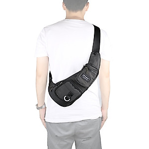 Sling Bag, Vanlison Small Sling Backpack, Small Chest Bag - Small Crossbody Bag For Men Women, Lightweight Shoulder Bag Black