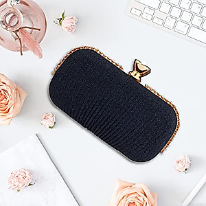 BWKUNOLF Glitter Clutch Purses Pleated Evening Bag Pearl Clutch Purse with Chain,Handbags for Woman Crossbody Bags Shoulder Bag for Party Wedding Cocktail Evening,Blue