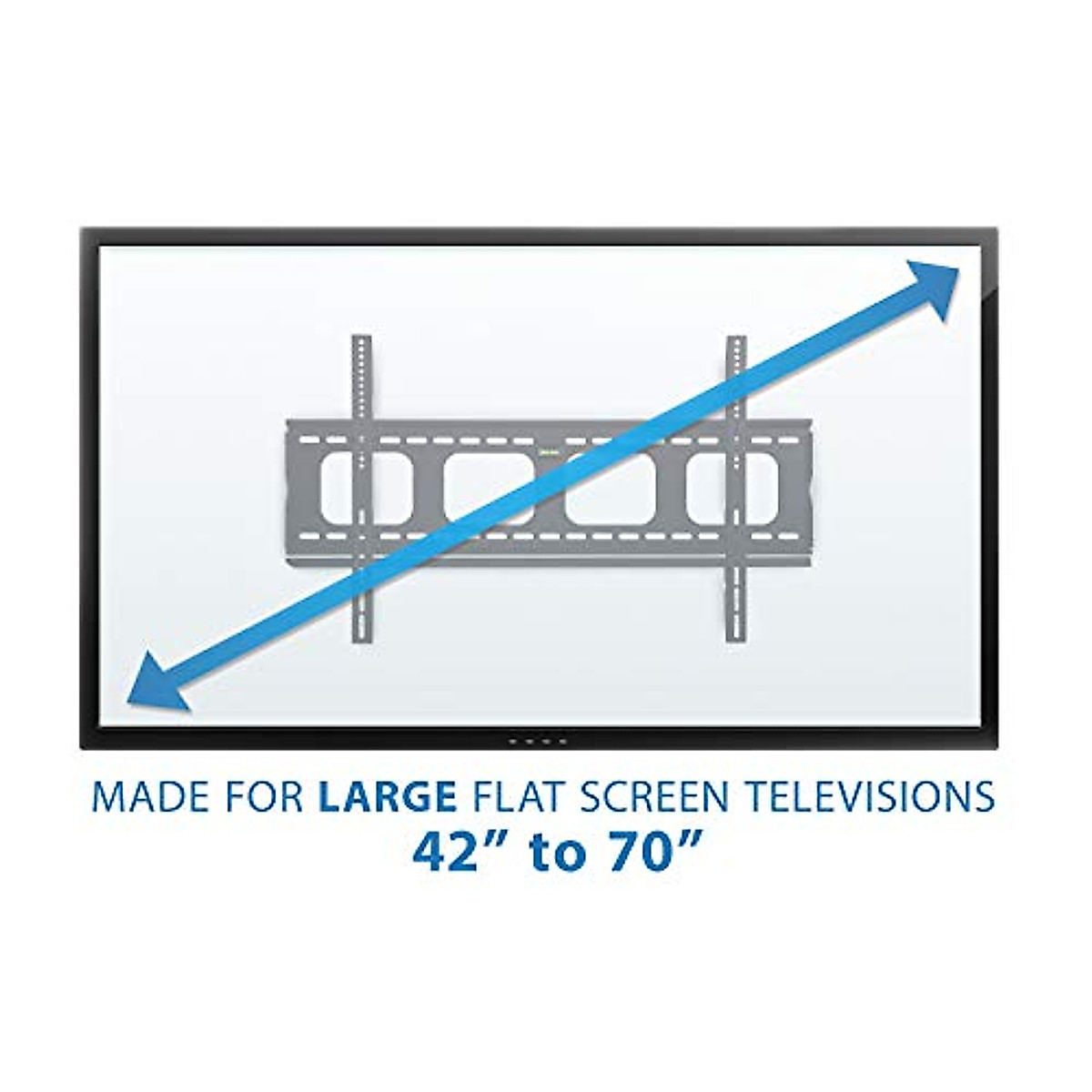 Mount-It! Low-Profile Large TV Mount | Flush TV Wall Mount | Ultra-Slim Fixed TV Mount for 42-70 in. Screen TVs | VESA Compatibility up to 800x400 | 220 lbs Capacity