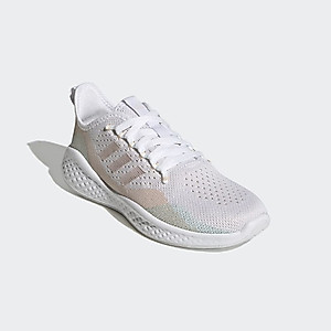 adidas Women's Fluidflow 2.0 Running Shoe, FTWR White/Almost Pink/Bliss Orange, 7.5