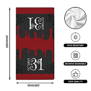 GAGEC Halloween Kitchen Towels Halloween Scary Halloween Dish Towels Set of 4, Hand Towel 18x26 Inch Drying Cloth Towel for Kitchen Home Decoration