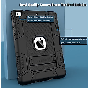 iPad Mini 5 Case, iPad Mini 4 Case, Hybrid Three Layer Armor Shockproof Rugged Drop Protection Cover Case Built with Kickstand for iPad Mini 4/5 7.9 Inch