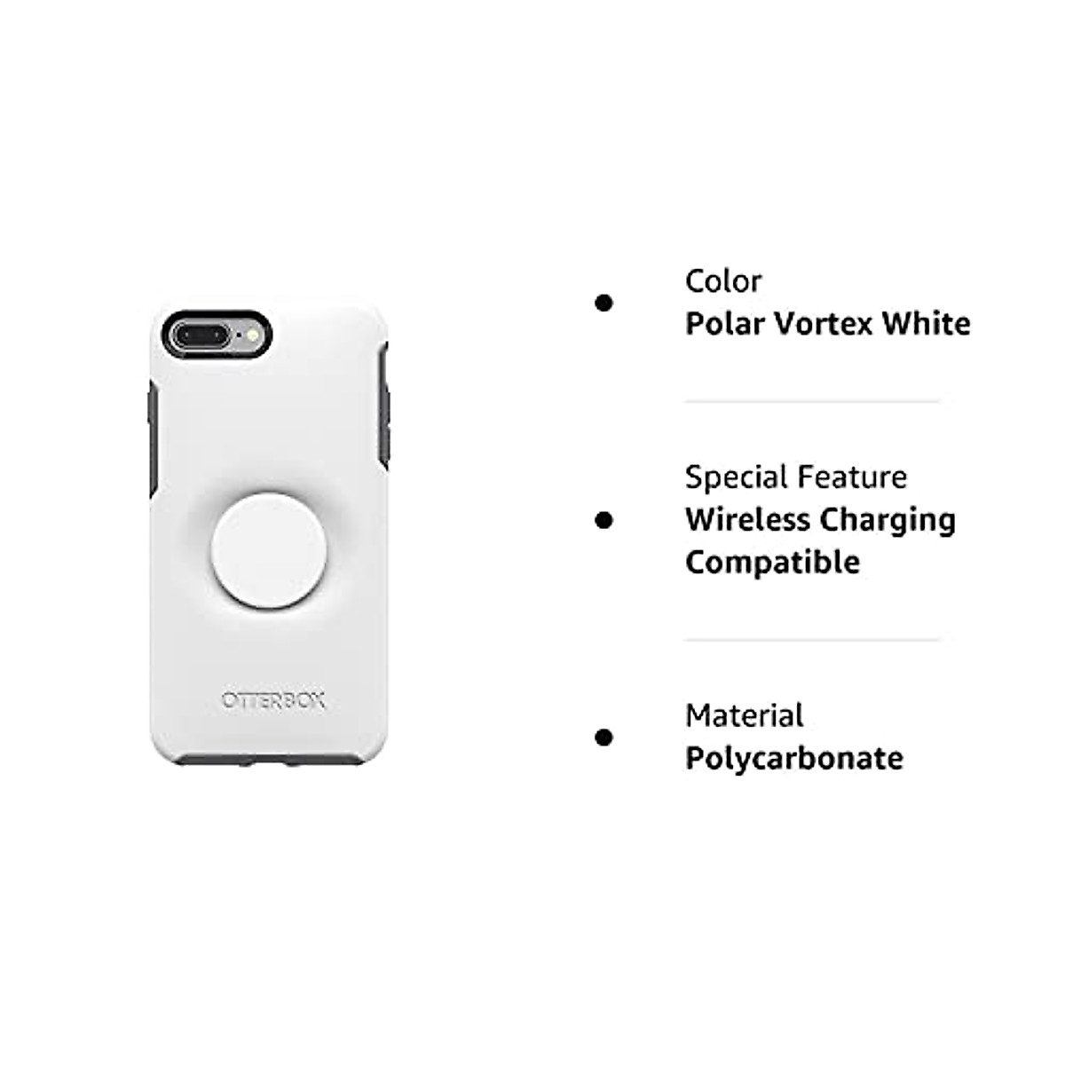 OtterBox + Pop Symmetry Series Case for iPhone 7 Plus and iPhone 8 Plus (Polar Vortex White)