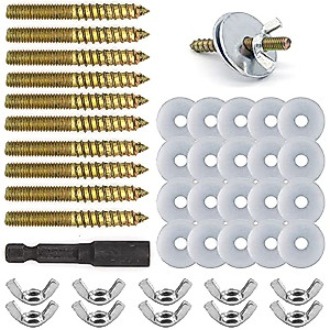 Bird Cage Screws Bird Perch Screws Bird Stand Platform Accessories 20 Washers 10 Screws 10 Wing Nuts 1 Drill Tool Hardware for Fixing Bird Playground Perch Food Bowls Feeder Breeding Box (10 Sets)