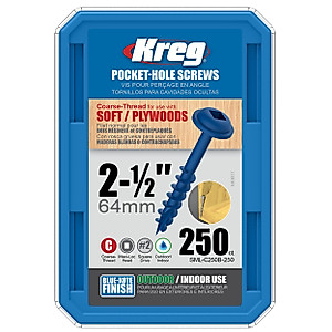 Kreg Blue-Kote #8 Screw x 2-1/2" Coarse Washer-Head Outdoor Use (250)