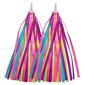 Paliston 1 Pair (2pcs) Bike Handlebar Streamers Scooter Grips Streamers Tassel Ribbons for Boys Girls Style 4