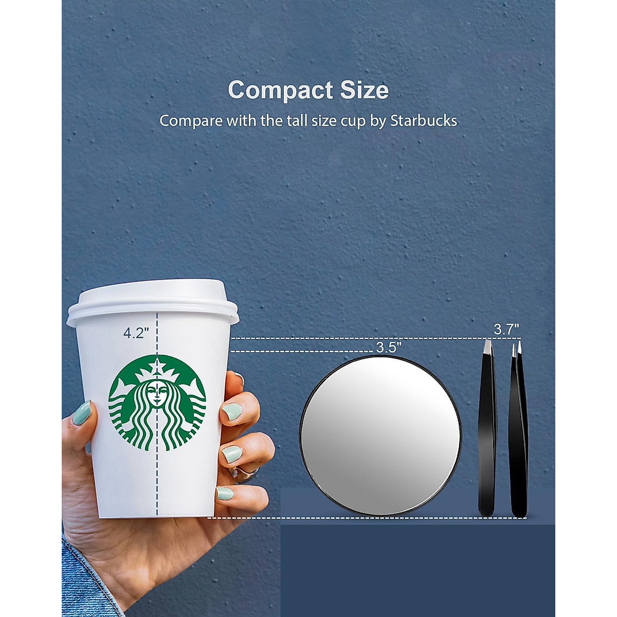 OMIRO 10X(300R) & 20X(200R) Magnifying Mirrors and Two Eyebrow Tweezers Kits, 3.5" Two Suction Cups Magnifier Travel Set