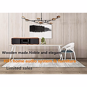 KEiiD CD Player for Home with Bluetooth Stereo System Wooden Desktop Speakers FM Radio USB SD AUX Remote Control, 28 Inch Long 20 Pounds Weight