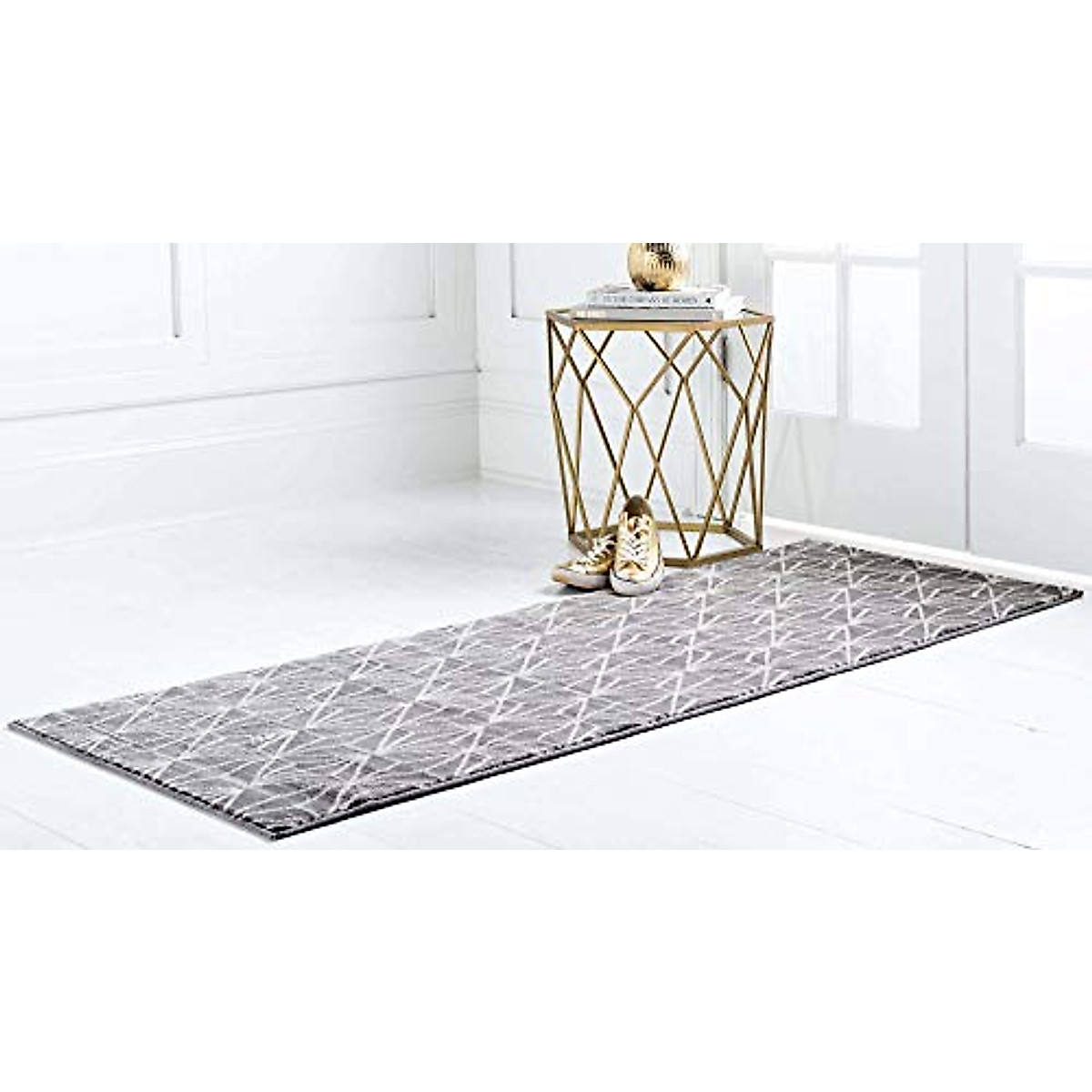 Jill Zarin Uptown Collection Area Rug - Fifth Avenue (2' 2" x 6' 1" Runner, Gray/ Ivory)