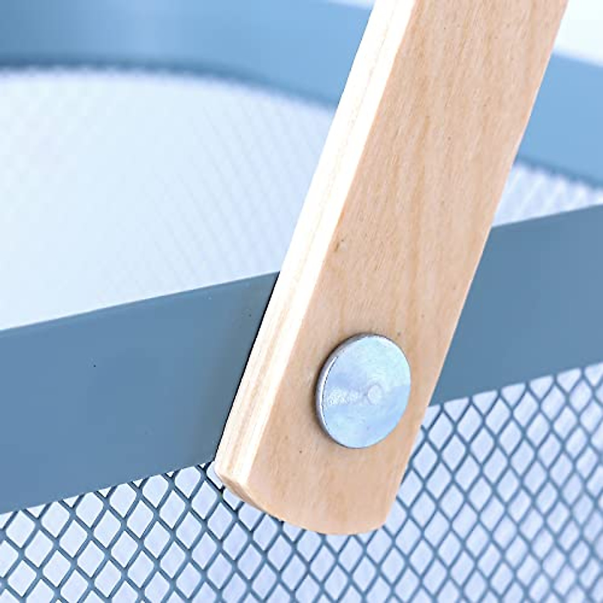 Lifuxiu Metal Mesh Steel Basket mesh basket with handle，Storage Organizer Basket Fruit Vegetable Basket, Solutions for Kitchen, Garden ,Picnic,Gifts and More (Blue)