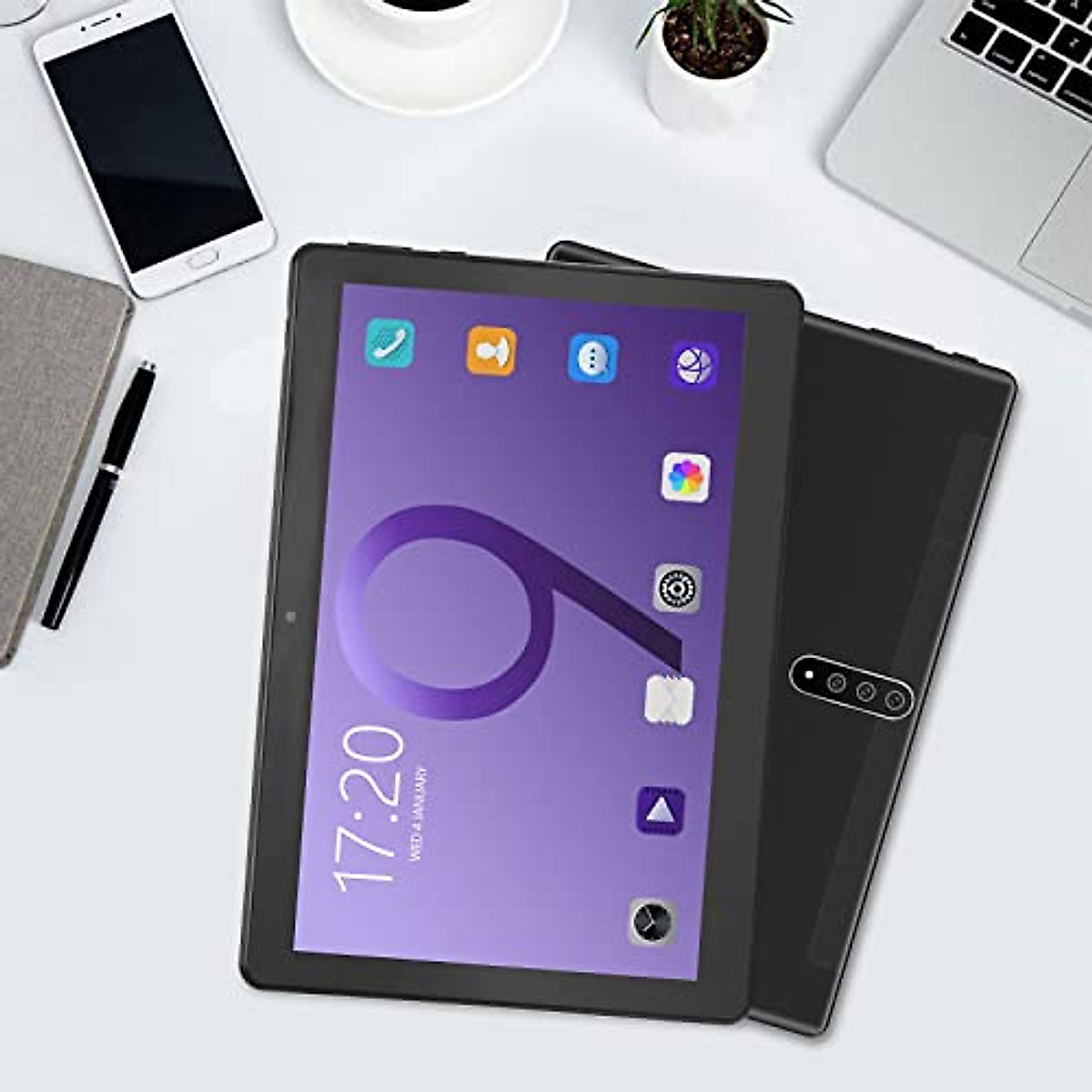 PUSOKEI 10.1in Tablet PC, HD Calling Tablet, IPS Touch Screen, 10 Core CPU, 4GB & 64GB, 128GB Expand Android 11 Tablet with 5 & 13MP Camera, 2.4G/5G WiFi, BT, 8800mah Battery (Black)(US)