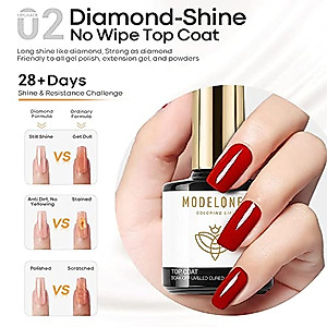 modelones Gel Top Coat and Base Coat With Nail Primer, 3Pcs No Wipe Base and top coat Gel Nail Polish Nail Bond Primer, 10ml New Upgraded Formula Long-Lasting Gel Nail kit