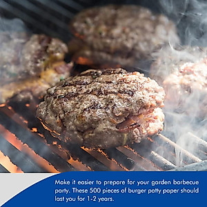 Burger Patty Paper Round 4.5 Inch Set of 500 Non Stick Pad for Press Patty Hamburger Parchment Papers