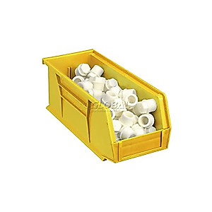 Plastic Storage Bin, 4-1/8 x 10-7/8 x 4, Yellow - Lot of 12