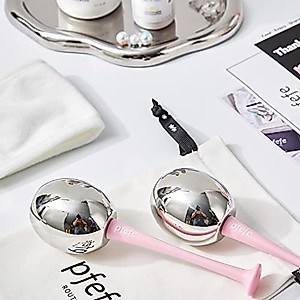 pfefe Ice Globes Facial Skin Care Freeze Tools for Women Face & Eyes, Stainless Steel Face Beauty Cryo Sticks Roller for Girls Ladies, Cooling Spa Globes with Storage Case