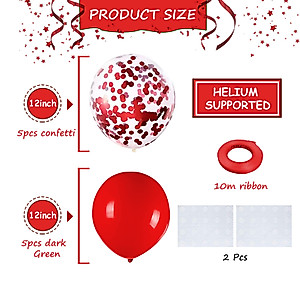 Large - Red One Balloon for First Birthday, 40 Inch Number 1 Balloon, Red 1st Birthday Balloons, Confetti Balloons, Red 1 Balloon 1st Birthday Decorations for Boys, 1 Year Old Balloon