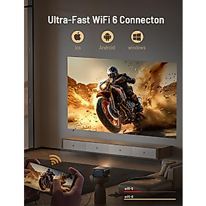 Projector with WiFi, Native 1080P Portable Outdoor Projector 4K Supported, 400 ANSI PARIS RHÔNE Movie Mini HD Projector for Home, 220” 12000L Built-in Speaker, Compatible with TV Stick/iOS/Android/PS5