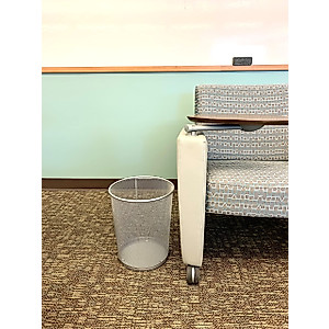 Rubbermaid Commercial Concept Collection Mesh Metal Wastebasket/Trash Can/Bin, 5 GAL, Silver (FGWMB20SLV)